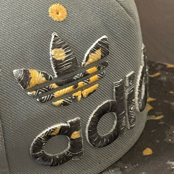 adidas | Accessories | Adidas Trefoil Flat Bill Cap Raised Relief ...